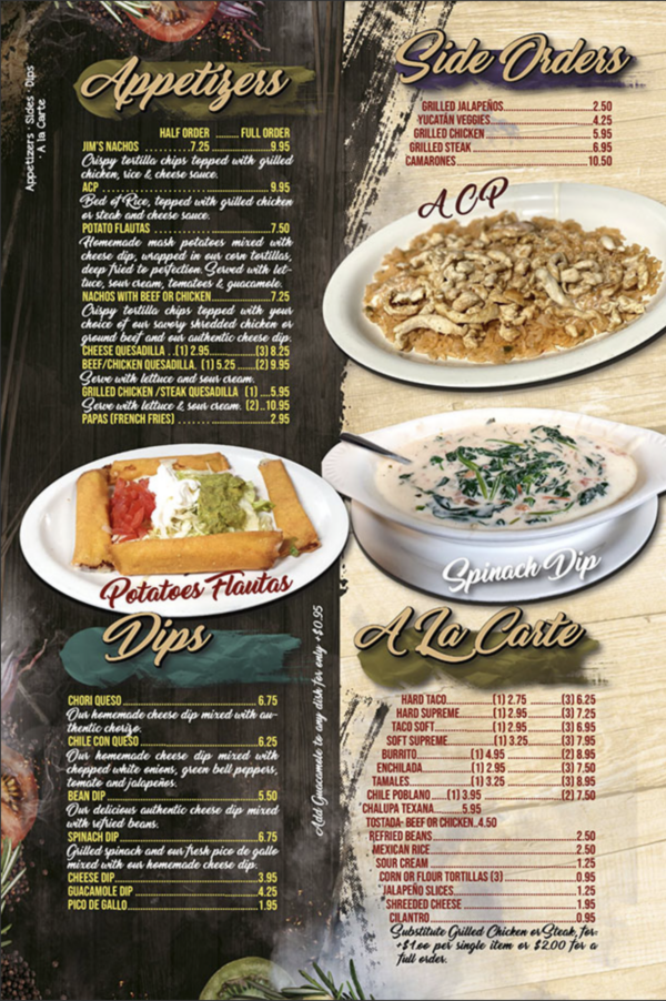 Online Menu Images - Uncle Titos