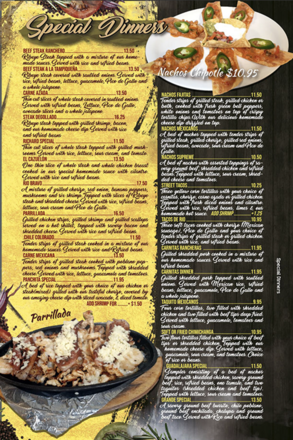 Online Menu Images - Uncle Titos